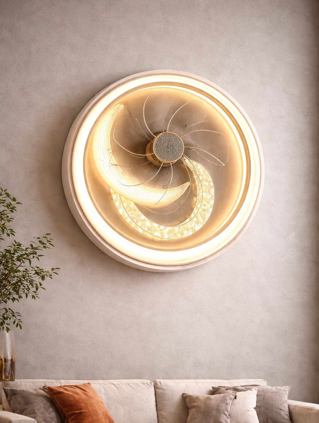 Wall fan with inbuilt LED Lights | CT258 – 8M Lights