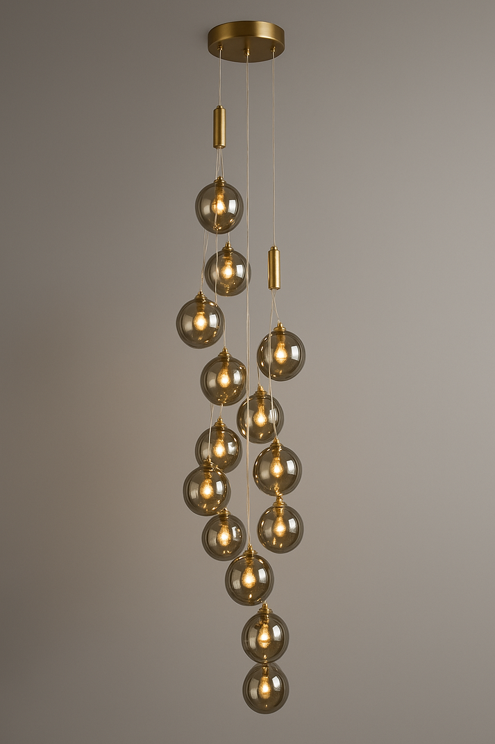 18 Ball Smoke Chandelier Hanging | 8013-18 – 8M Lights